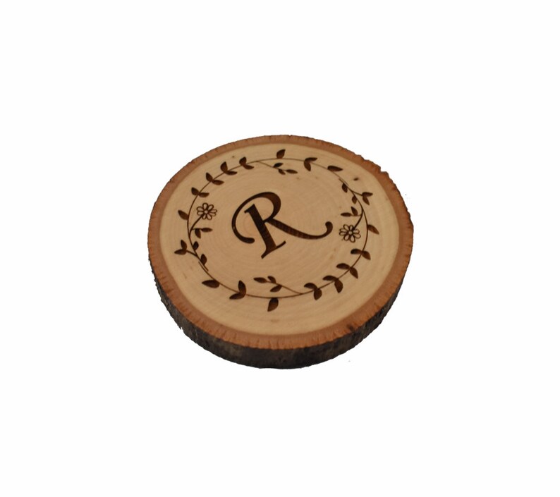 Live Edge Custom Laser Engraved Wooden Coasters - Family Monogram ...