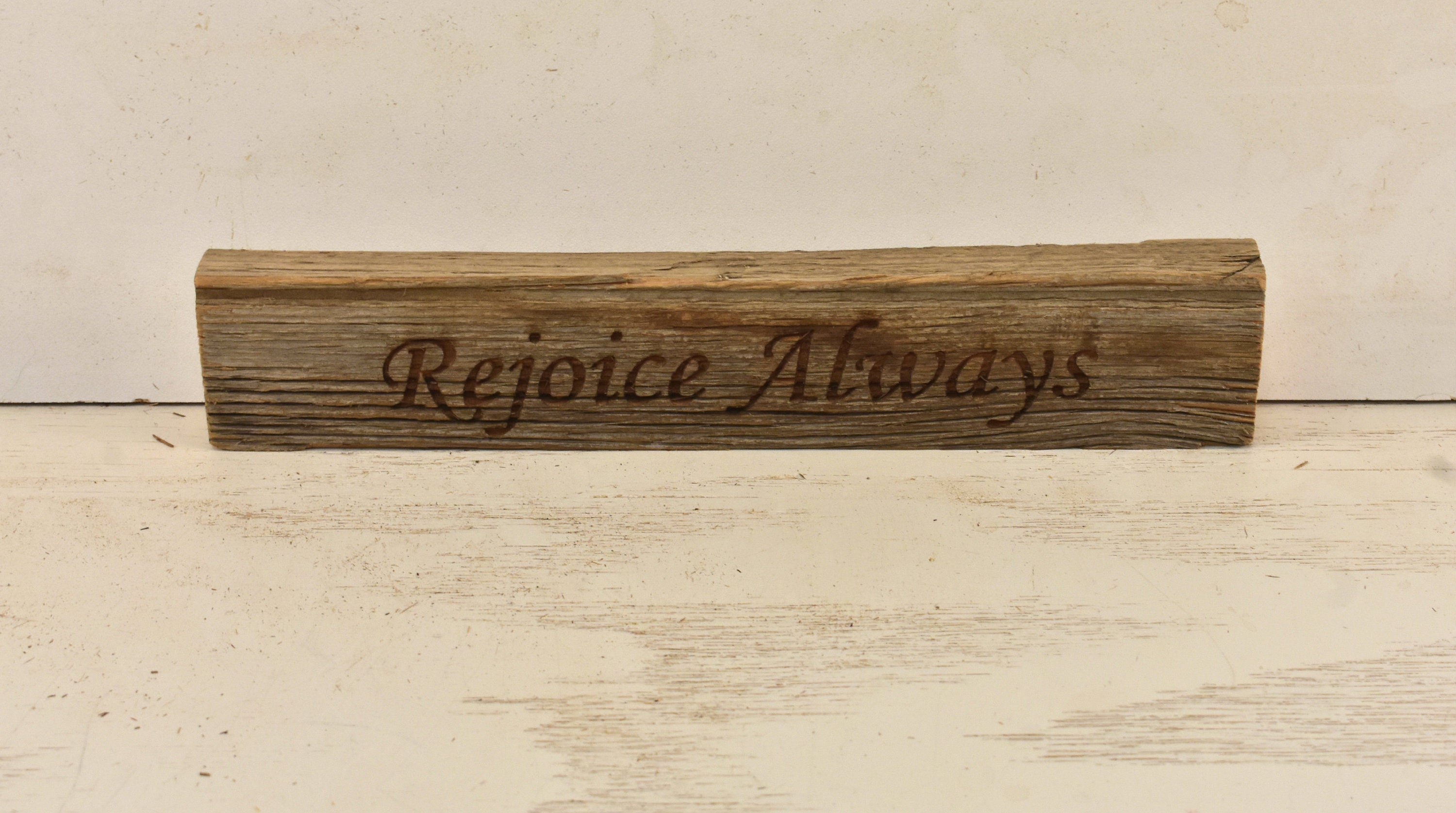 Rejoice Always Inspirational Reclaimed Wood Block Sign | Etsy