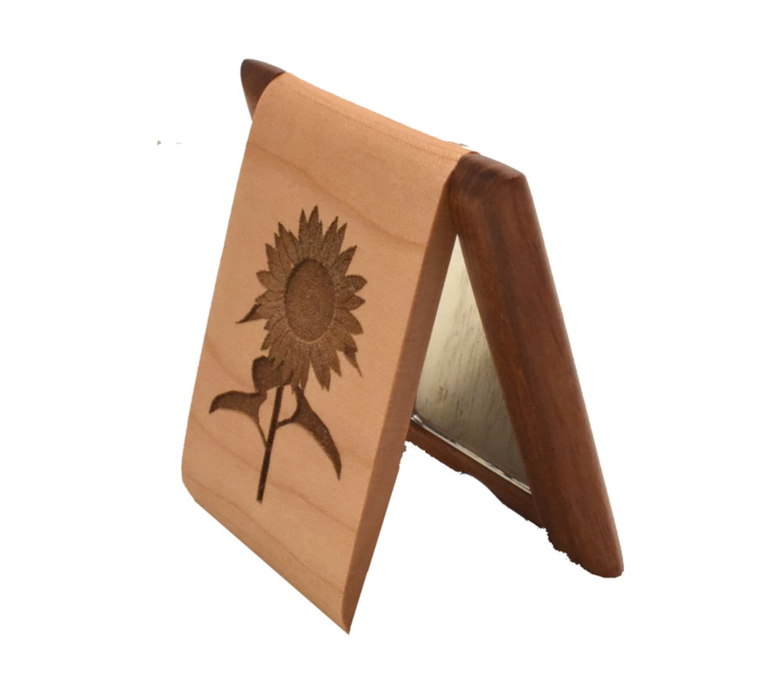 Custom Engraved Wooden Compact Mirror - Etsy