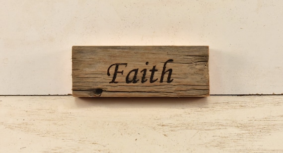 Faith Inspirational Reclaimed Wood Block Sign | Etsy
