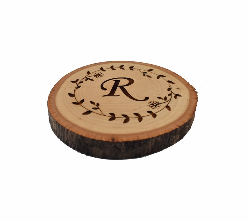 Live Edge Custom Laser Engraved Wooden Coasters - Family Monogram ...