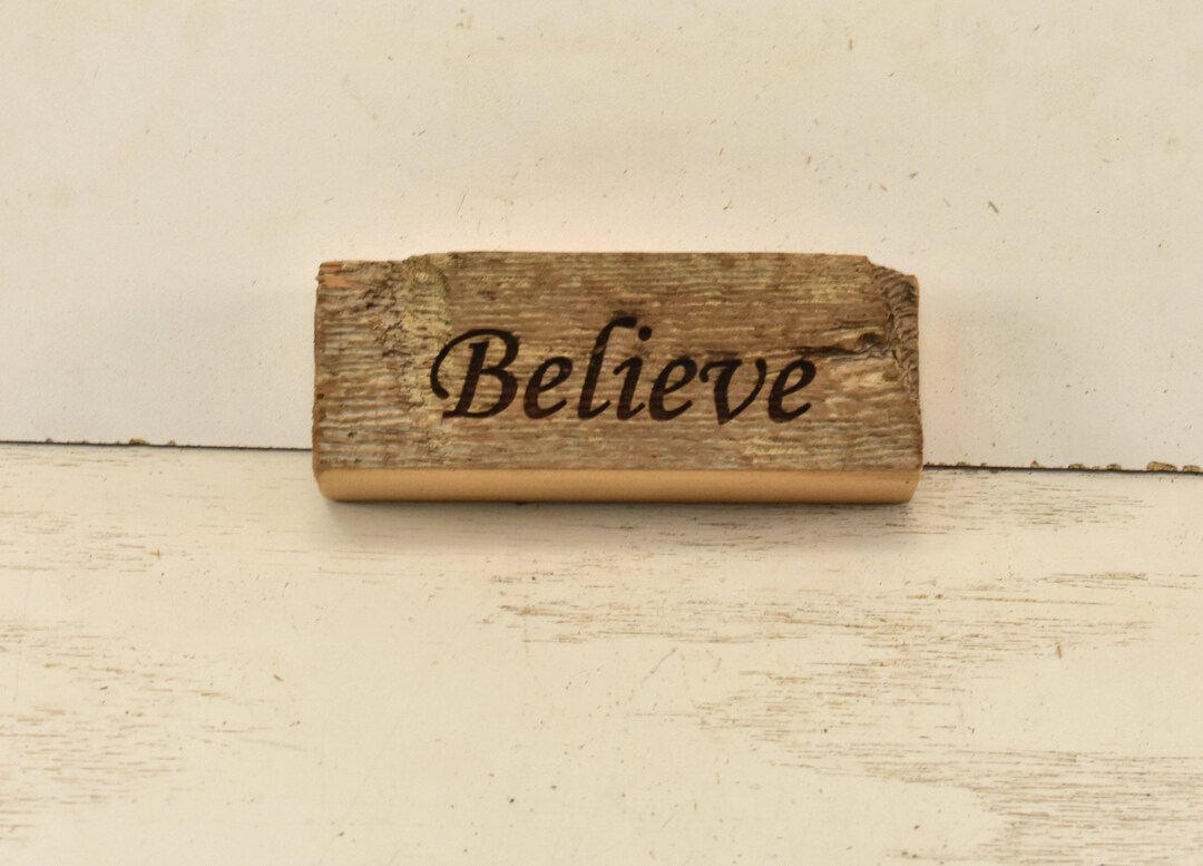 Believe Inspirational Reclaimed Wood Block Sign - Etsy