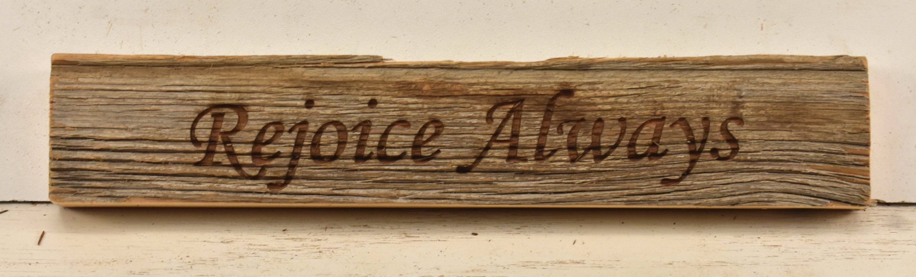 Rejoice Always Inspirational Reclaimed Wood Block Sign | Etsy