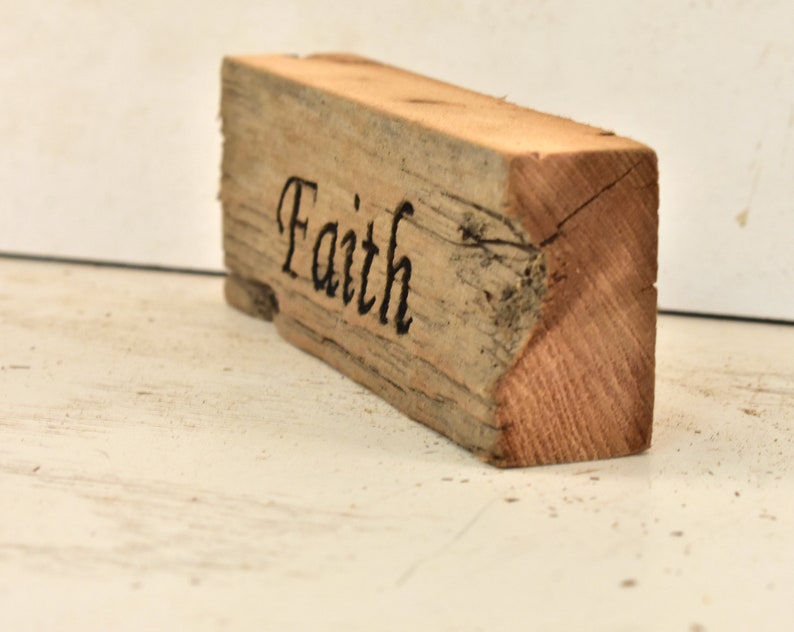 Faith Inspirational Reclaimed Wood Block Sign | Etsy