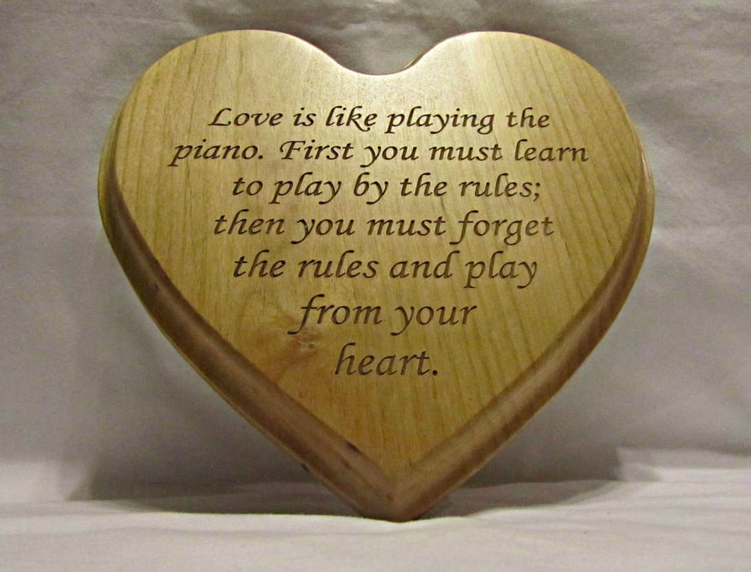 Custom Engraved Wood Heart Plaque - Etsy