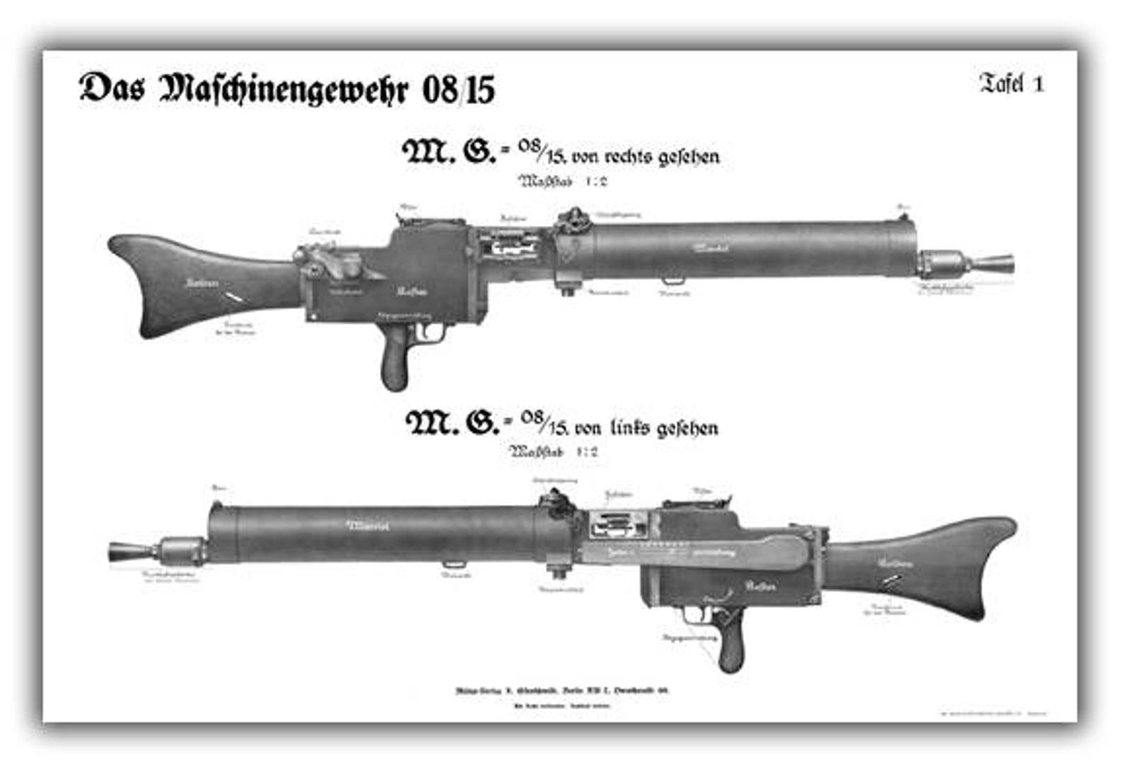 WW1 German MG08/15 & MG08 Maxim Machine Gun Training Charts 08/15B - Etsy