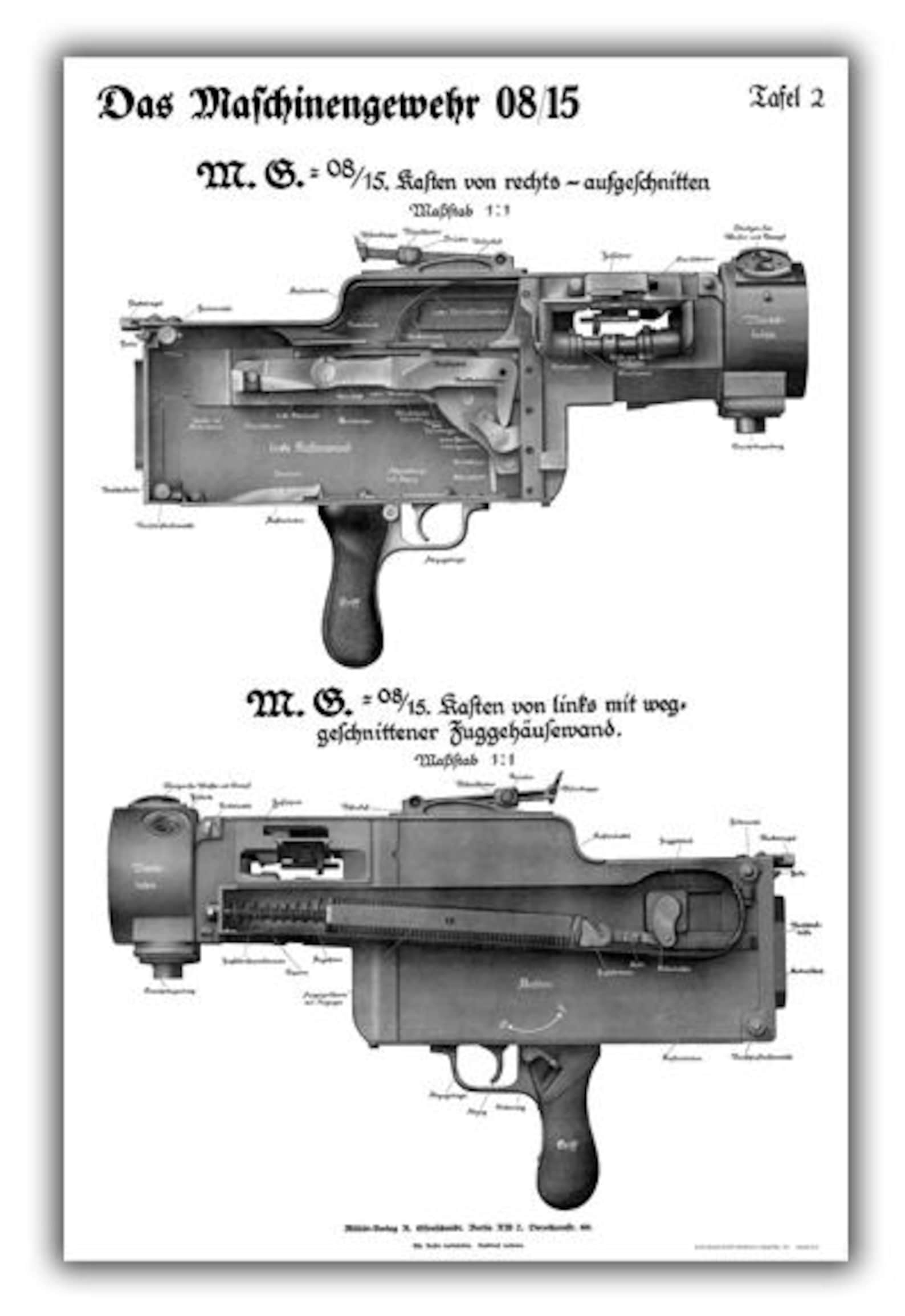 WW1 German MG08/15 & MG08 Maxim Machine Gun Training Charts - Etsy