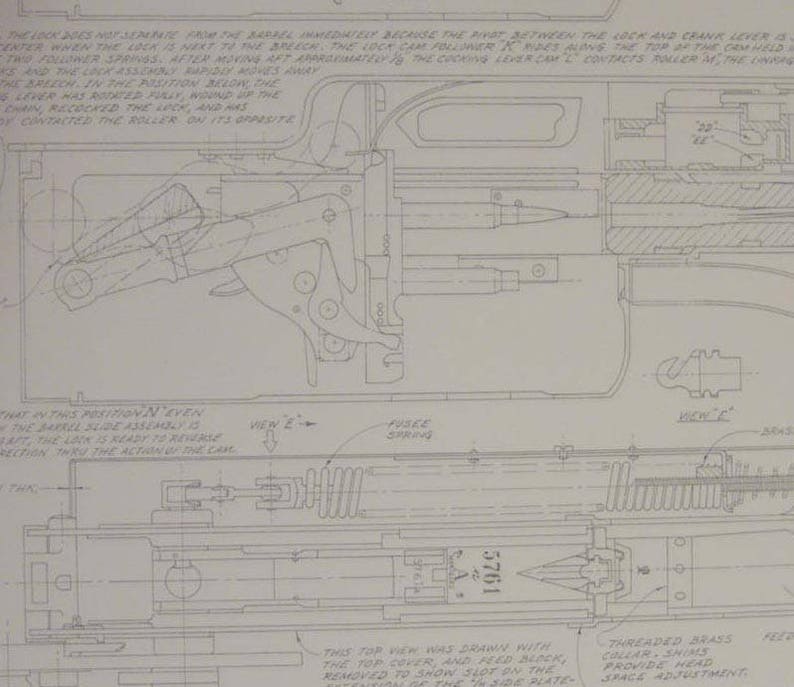 WW1 German Maxim LMG08/15 Aircraft Machine Gun MG Blue Print Drawings 1 ...
