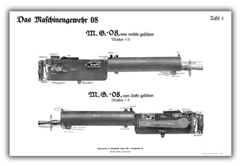 WW1 German MG08/15 & MG08 Maxim Machine Gun Training Charts - Etsy