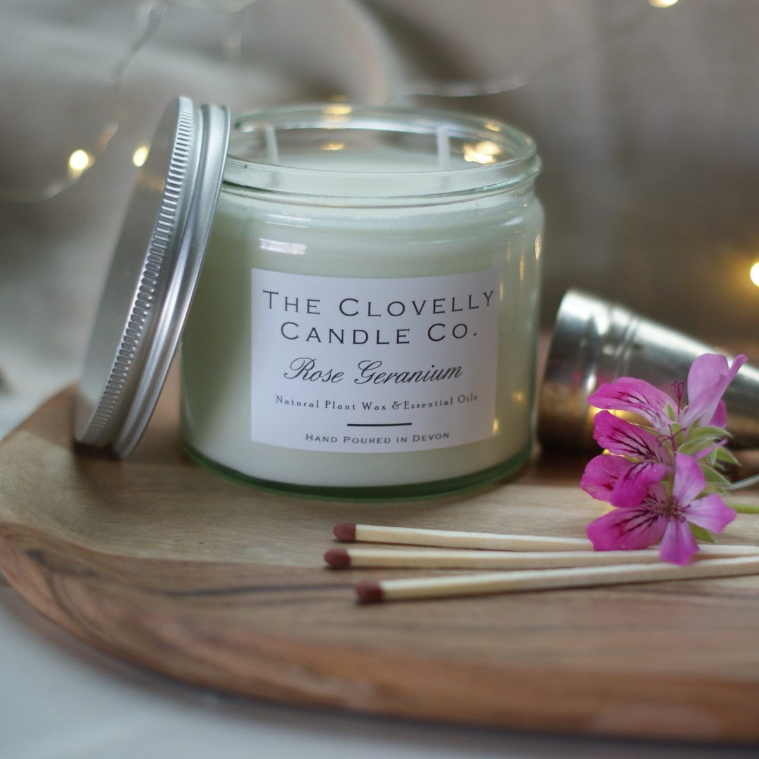 Rose Geranium Scented Aromatherapy Soya Wax Vegan Candle - Etsy