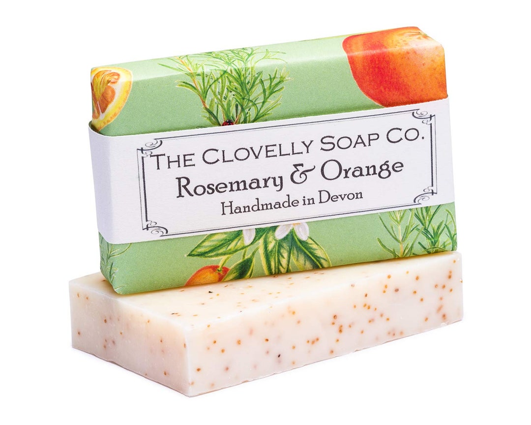 Rosemary & Orange Natural Vegan Exfoliating Handmade Soap Bar ...