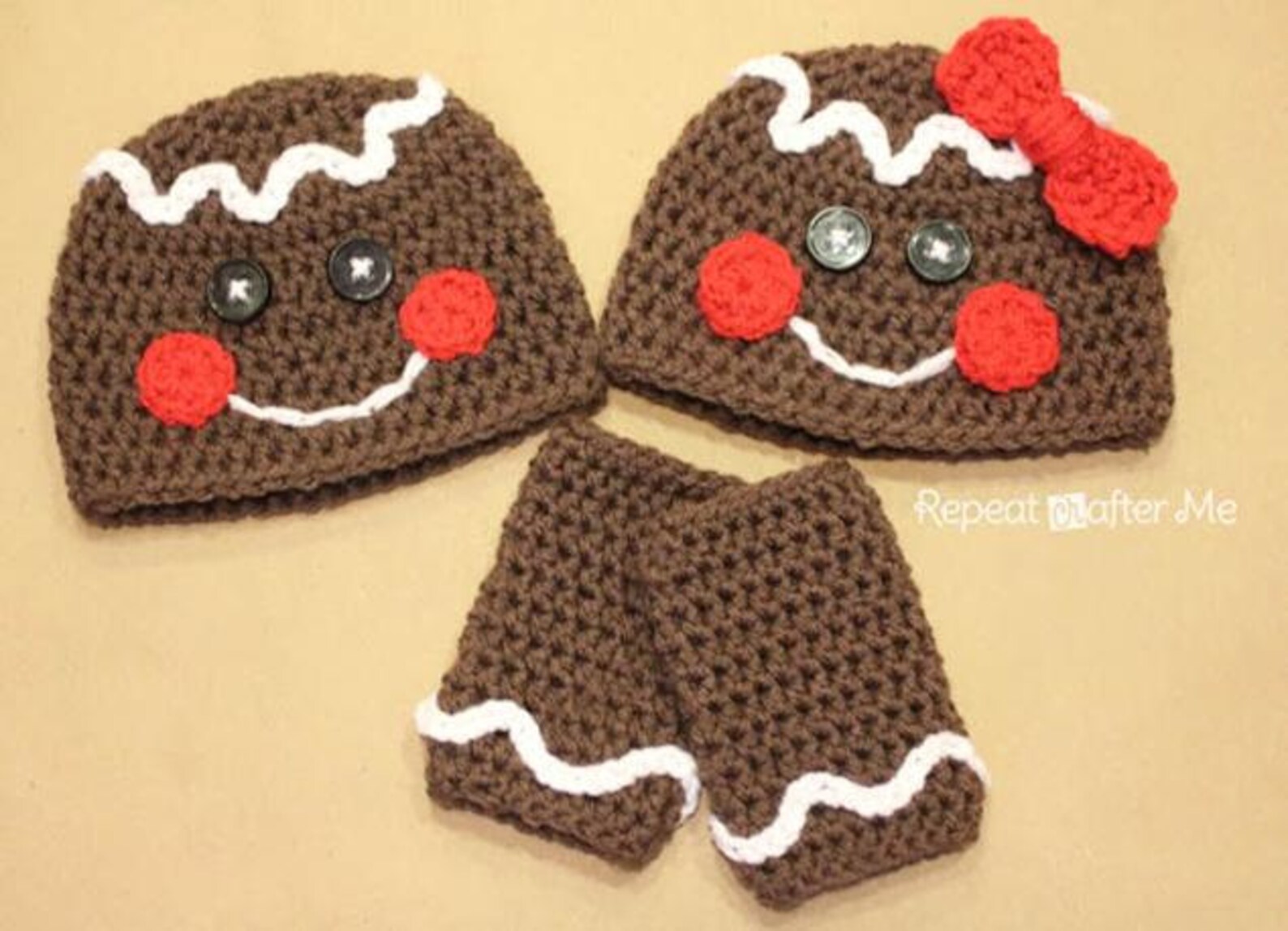 Gingerbread Boy & Girl Beanies | Etsy