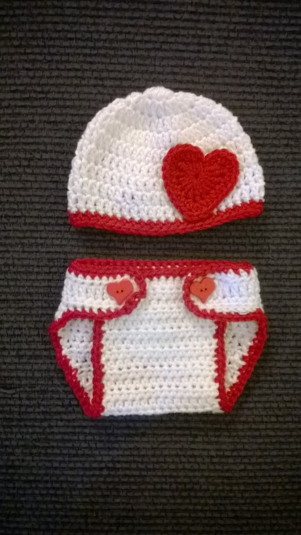 Heart Hat & Diaper Cover - Etsy