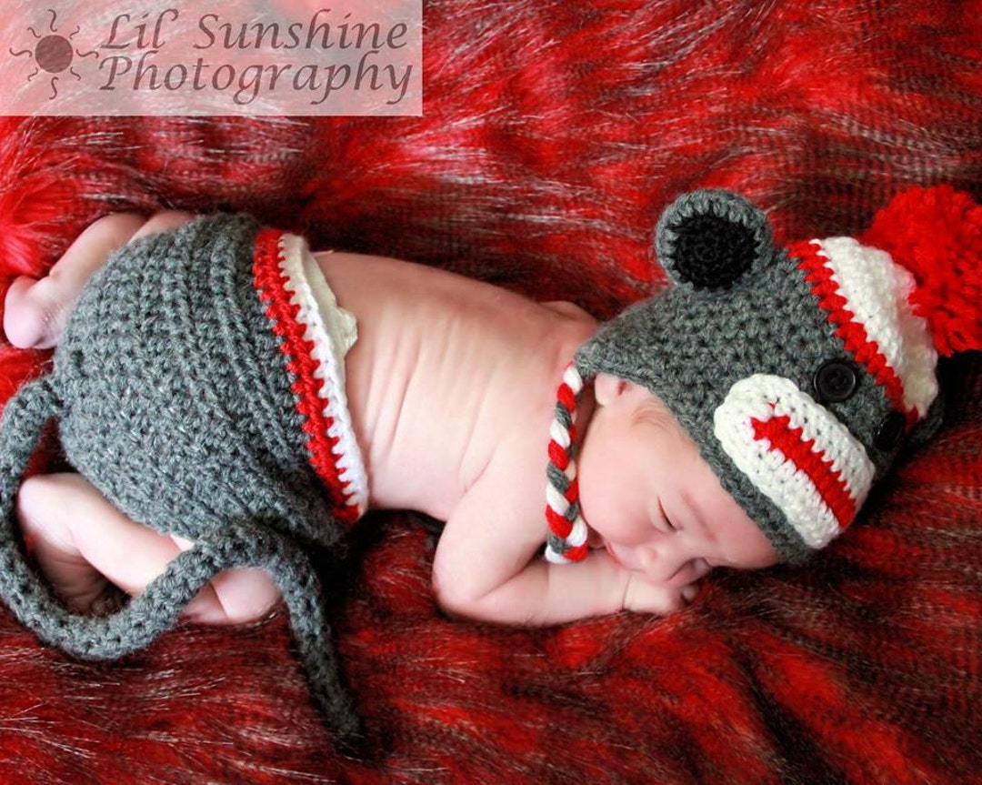 Sock Monkey Photo Prop Set - Etsy