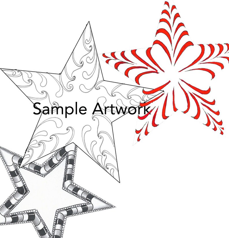 Downloadable Book of Zentangle Inspired Stars to Color, Tangle, or Just ...