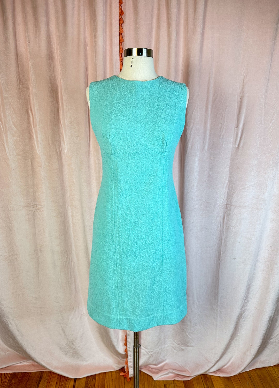 Vintage 1960s Baby Teal Blue Mini Mod Dress 32 Bust Small - Etsy