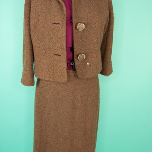 Vintage 1950s Brown Medium Brown Wool Skirt Set Bergdorf Goodman - Etsy