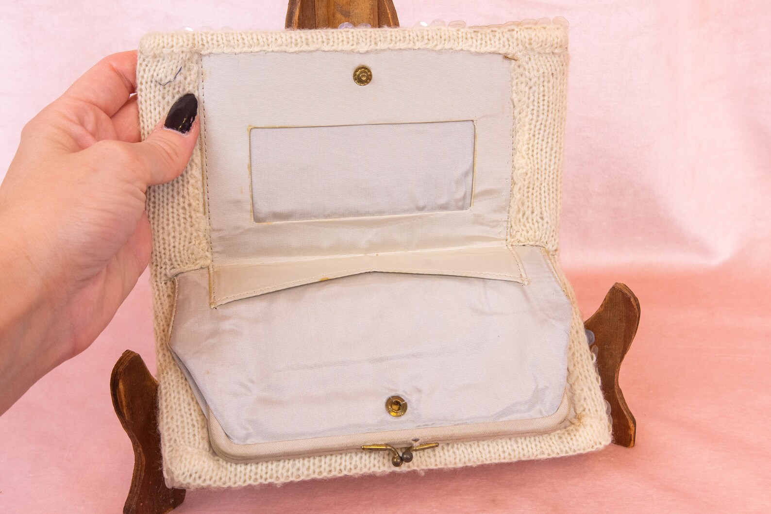 50s Sequin Wallet Clutch Wallet Sequin Yarn Wallet | Etsy