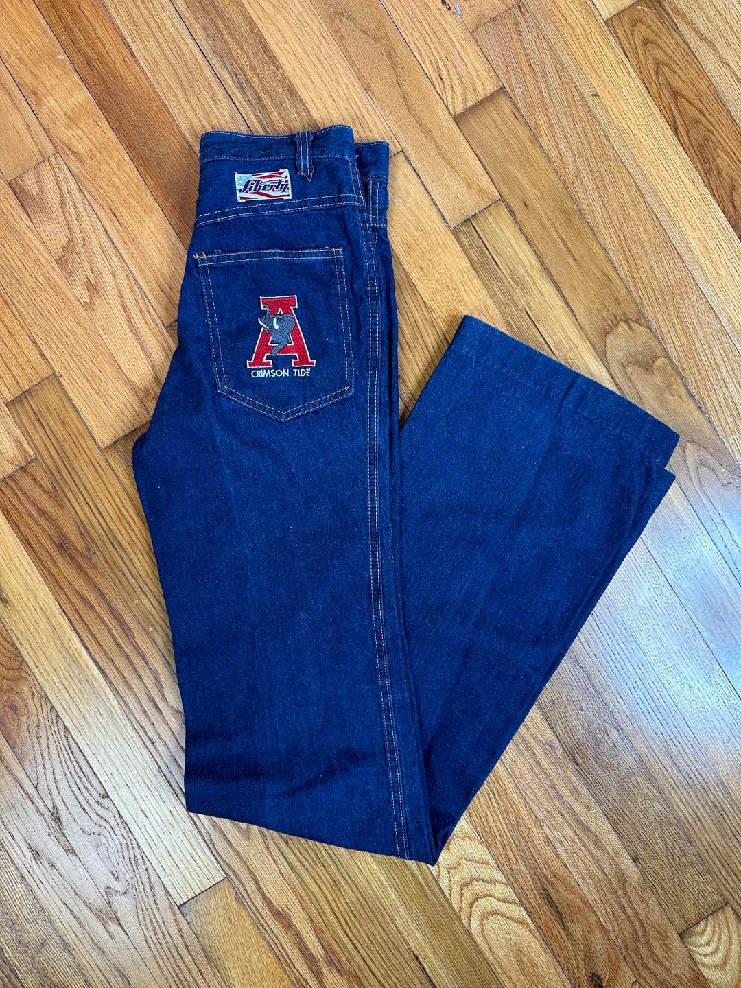 Vintage 1970s 80s XS Blue Jeans University of Alabama Crimson Tide ...