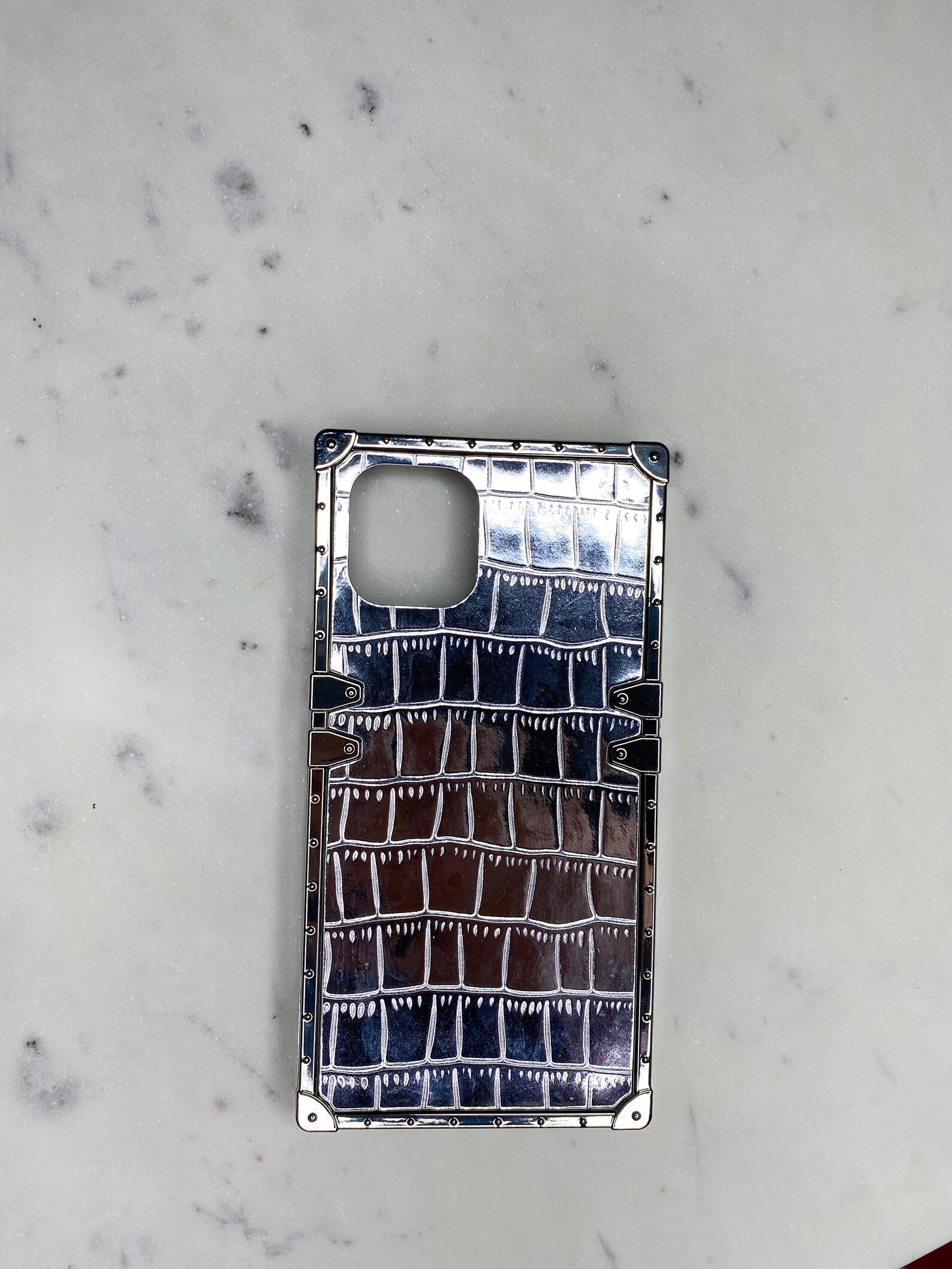 Square Metallic Croc iPhone Case - Etsy