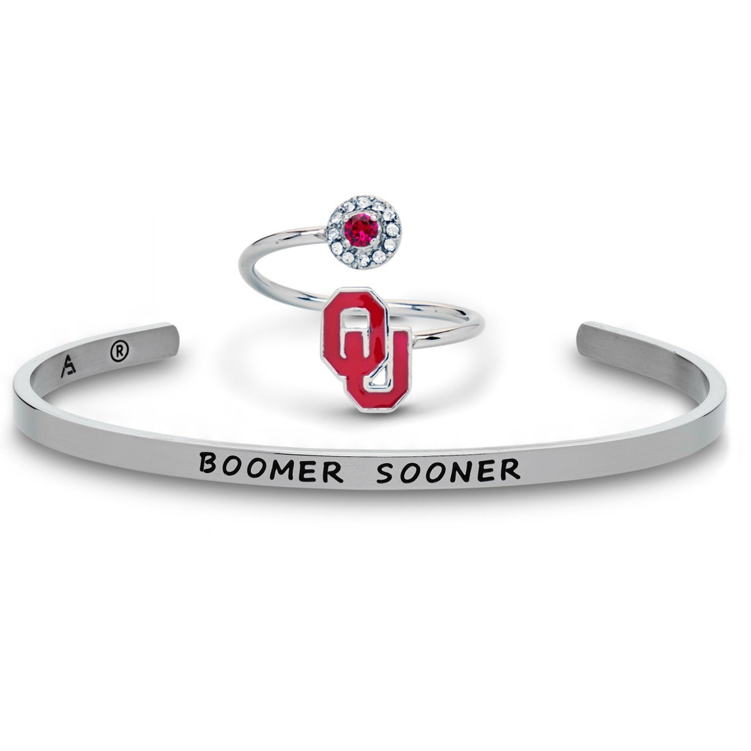 Gift Set-love University of Oklahoma Ring & Boomer Sooner Bangle ...