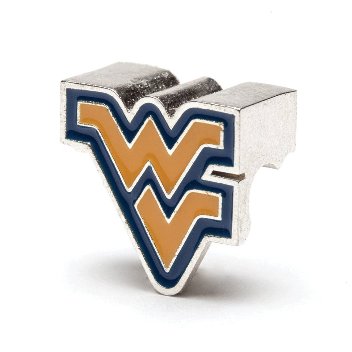West Virginia University WVU Logo Bead Charm Set of Two - Etsy