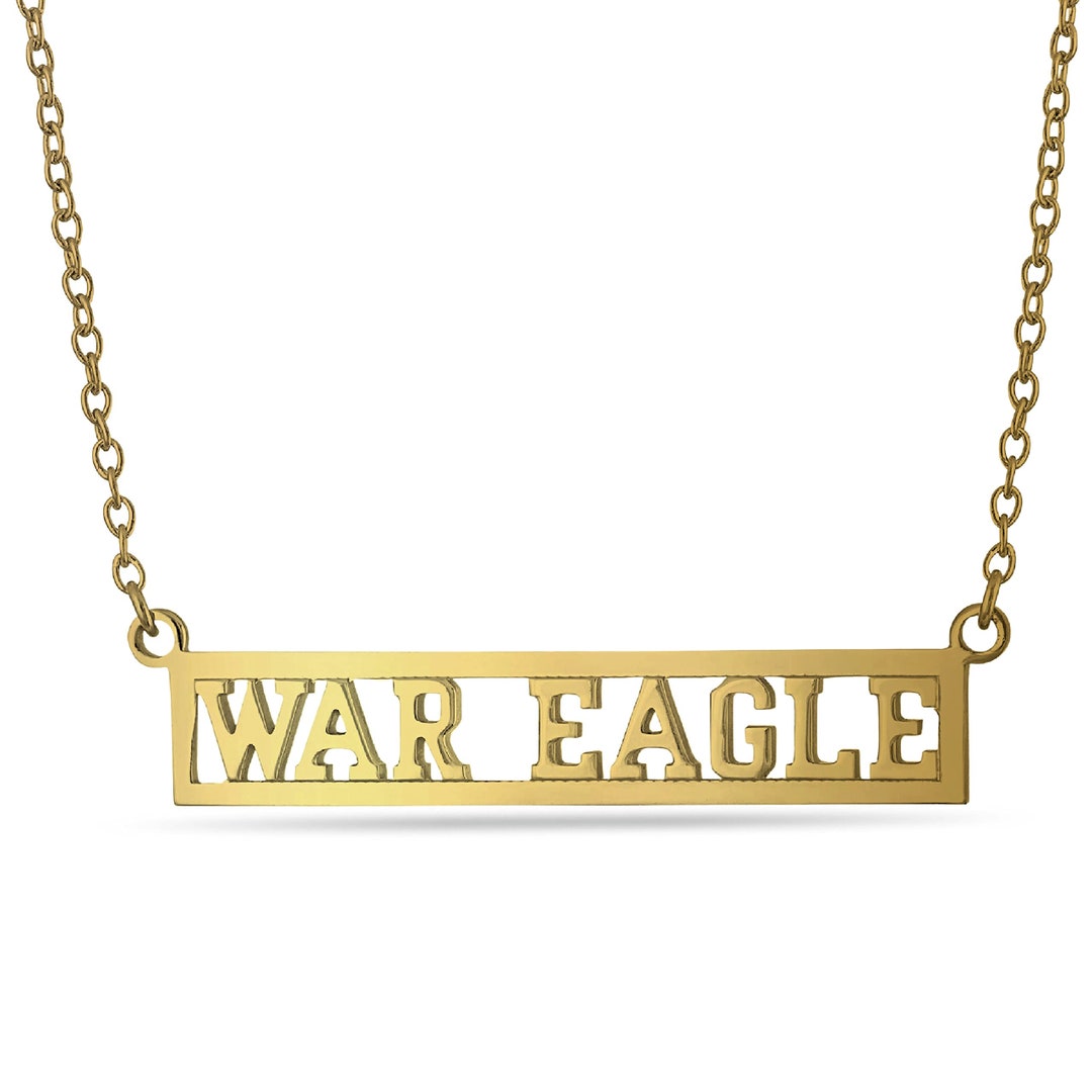 Auburn War Eagle Necklace in Gold - WAR EAGLE Necklace for Women - 18K ...