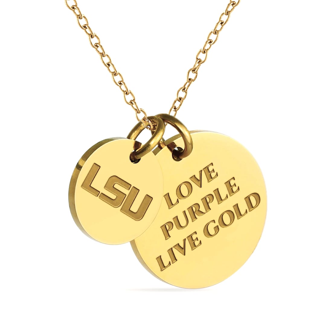 Stone Armory Necklace for LSU Tigers - 18K Gold-plated Stainless Steel ...