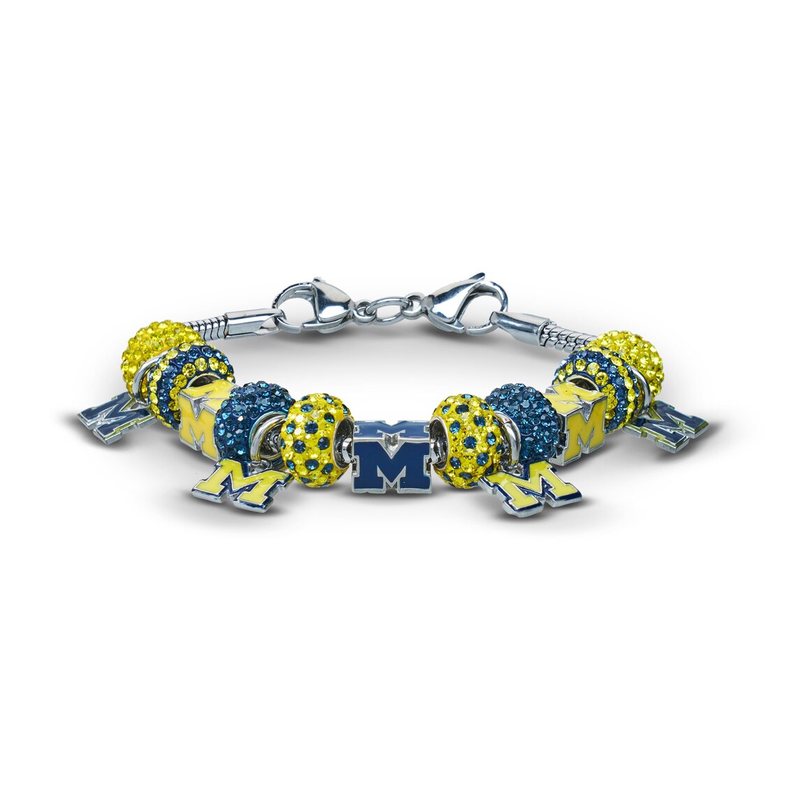Gift Set- Ultimate Michigan Wolverines Fan Charm Bracelet and Ring ...
