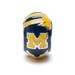 Michigan Maize Block M and Blue Round Bead Charm Jewelry Set of Three ...