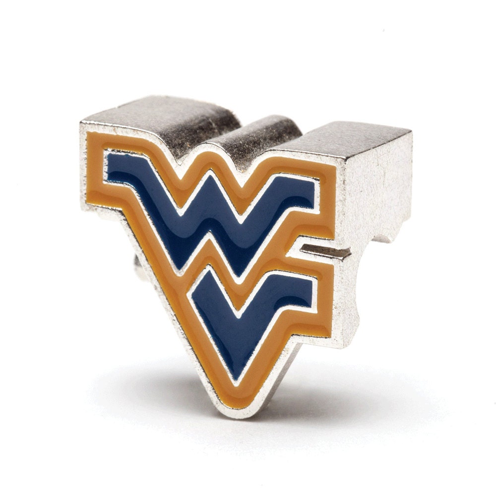 West Virginia University WVU Logo Bead Charm Set of Two - Etsy