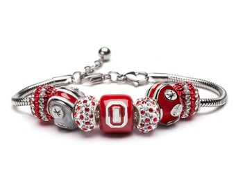 Ohio State Charm Bracelet OSU Buckeyes Charm Bracelet With - Etsy