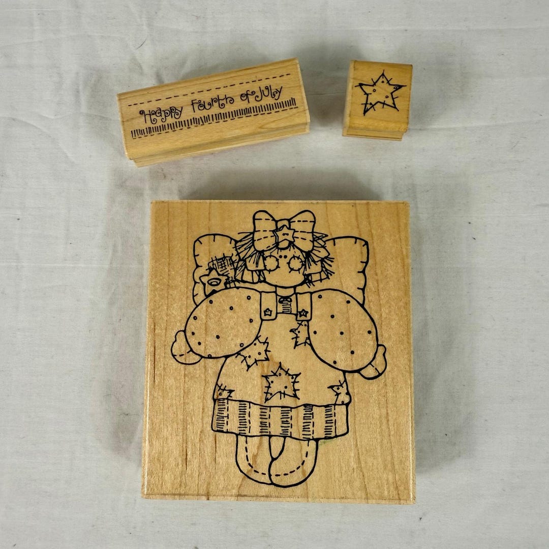 D.O.T.S. Fourth of July Rubber Stamp Set Betsy Star 3 Stamps Crafts ...