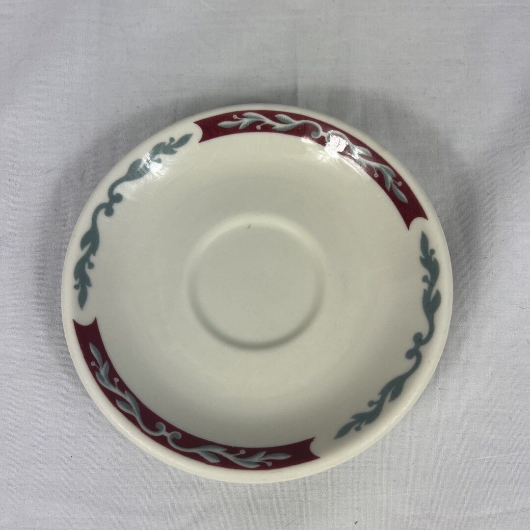Vintage Syracuse China Embassy Saucer Plates Red White Gray 1960s 91-L ...