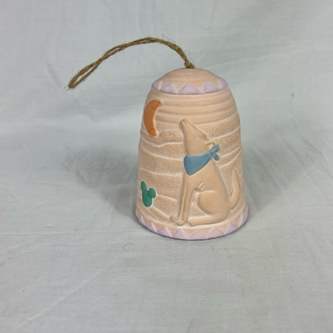 Vintage Clay Wind Bell Howling Wolf Hand Painted Southwestern - Etsy