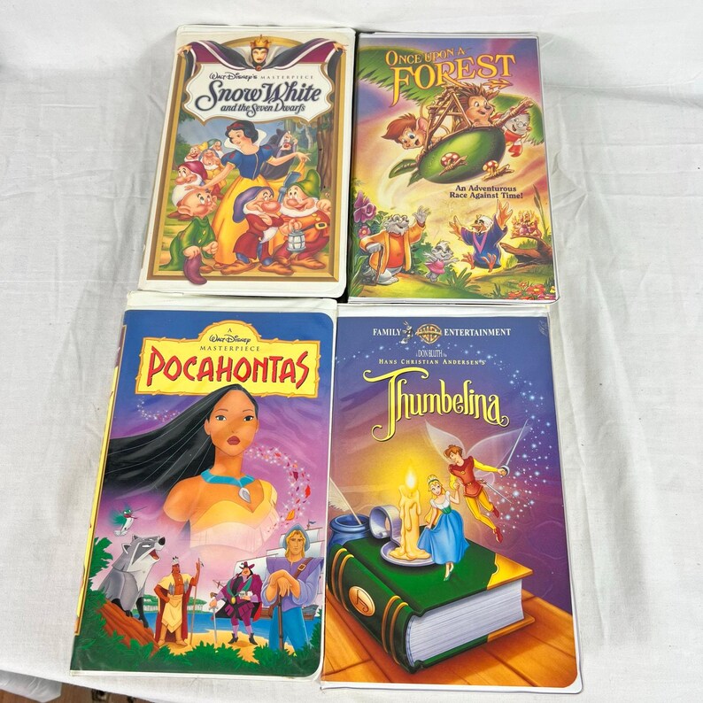Princess VHS Lot Snow White Pocahontas Thumbelina Once Upon a Forest - Etsy