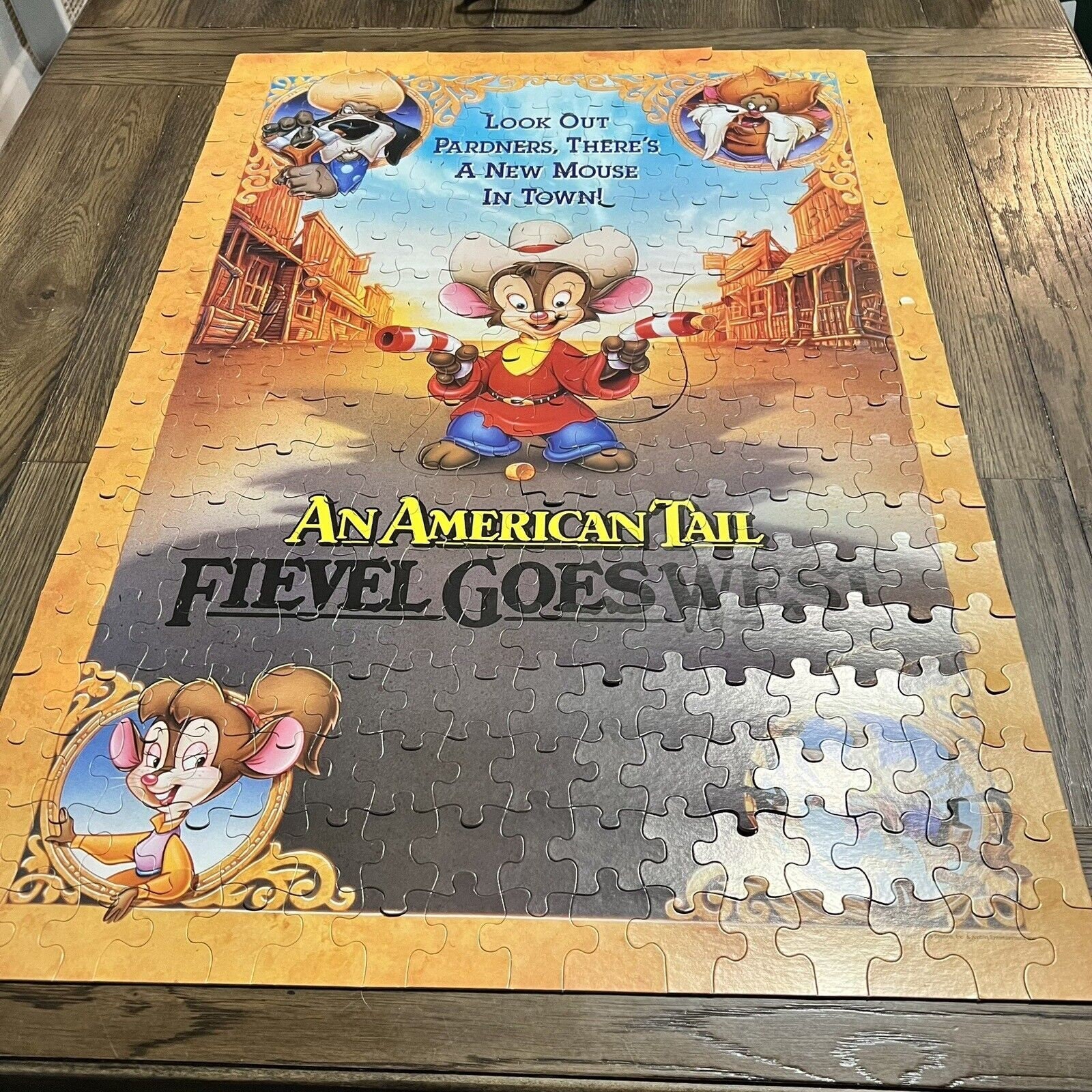 VTG Disney American Tail Fievel Goes West Movie Poster Puzzle 300 ...