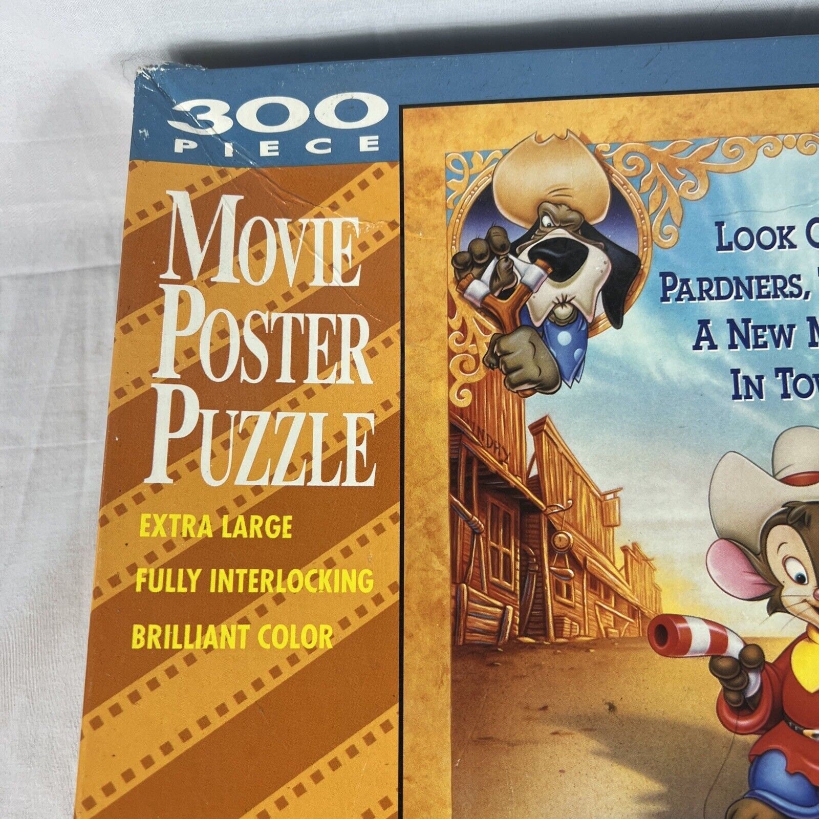 VTG Disney American Tail Fievel Goes West Movie Poster Puzzle 300 ...