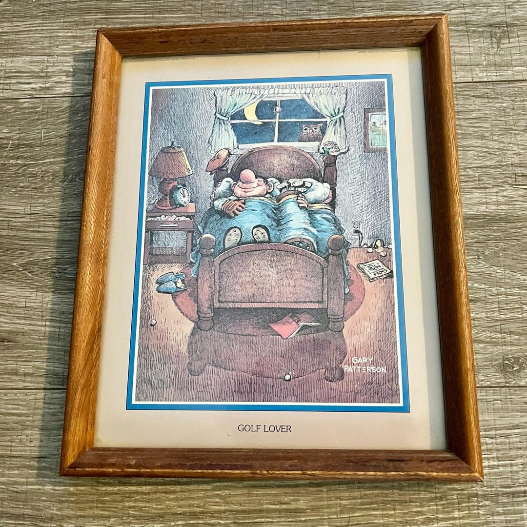 Vintage Gary Patterson Print “golf Lover” Frame Picture 8x10 1980 - Etsy