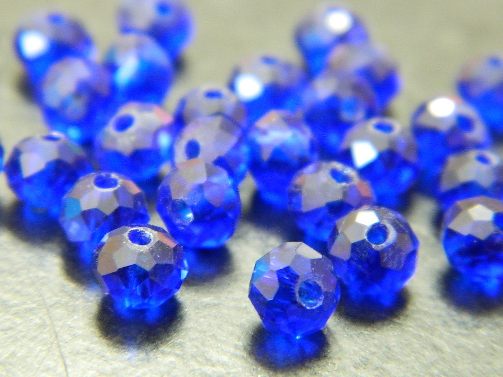 6MM Dark Cobalt Blue Glass Abacus Beads Chinese Abacus Glass | Etsy