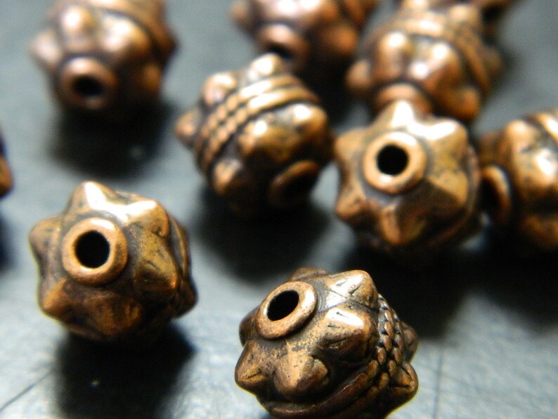 10MM Large Tibet Style Red Copper Colored Bumpy Barrel Beads - Etsy