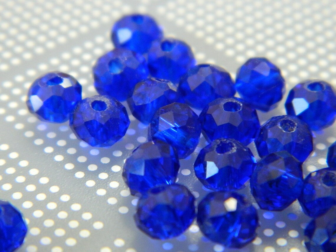 6MM Dark Cobalt Blue Glass Abacus Beads Chinese Abacus Glass | Etsy