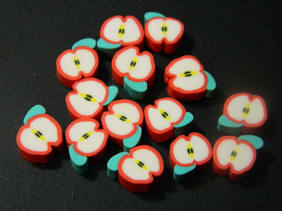 9MM Crafters & Kids Fun Polymer Clay Fruit Apple Beads - Etsy