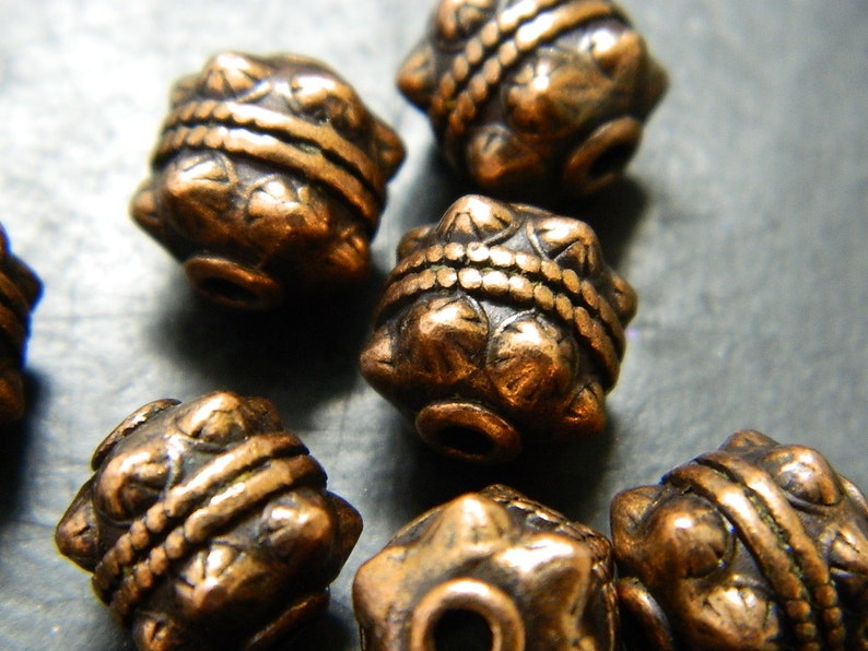 10MM Large Tibet Style Red Copper Colored Bumpy Barrel Beads - Etsy