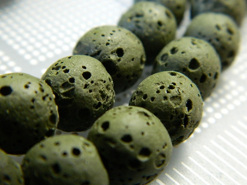 10MM Dark Green Lava Rock Beads 10mm Synthetic Lava Beads | Etsy