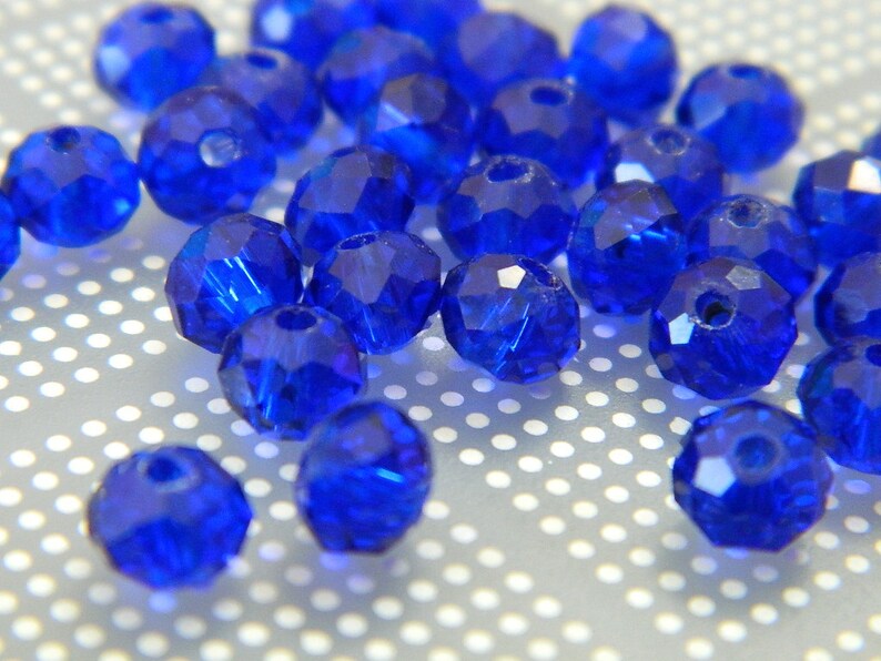 6MM Dark Cobalt Blue Glass Abacus Beads Chinese Abacus Glass | Etsy