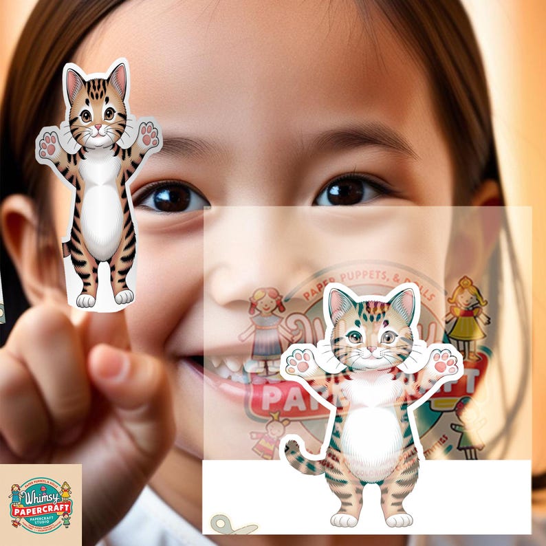Printable Cat Finger Puppets – Set of 4 Cute DIY Paper Puppets for Kids ...
