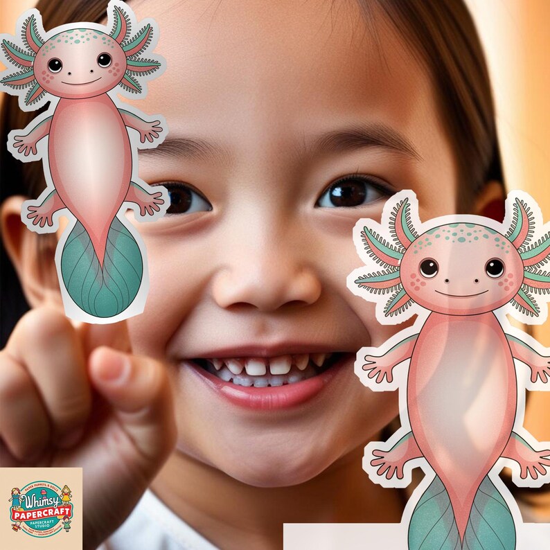 Printable Axolotl Finger Puppets – Set of 4 Cute DIY Paper Puppets for ...