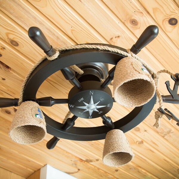 Ship Wheel Ceiling Light - Etsy