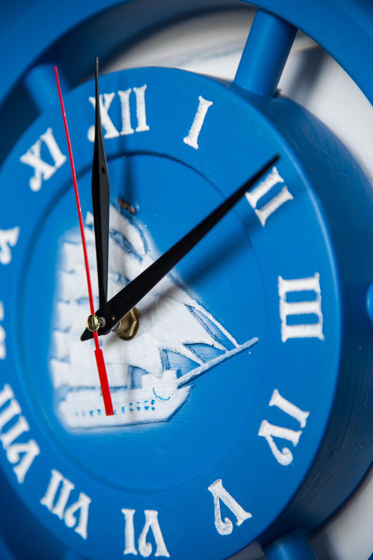 Wooden Wall Clock Steering Wheel in Nautical Style. Wooden | Etsy